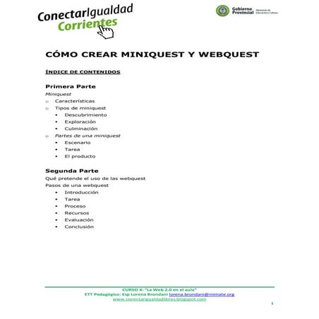 Como crear mini y webquest | PDF