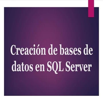 Manual para la creacion de tablas en sql | PPT