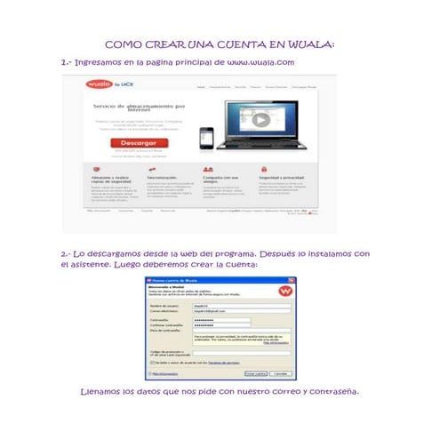 Como crear una cuenta en wuala | DOCX