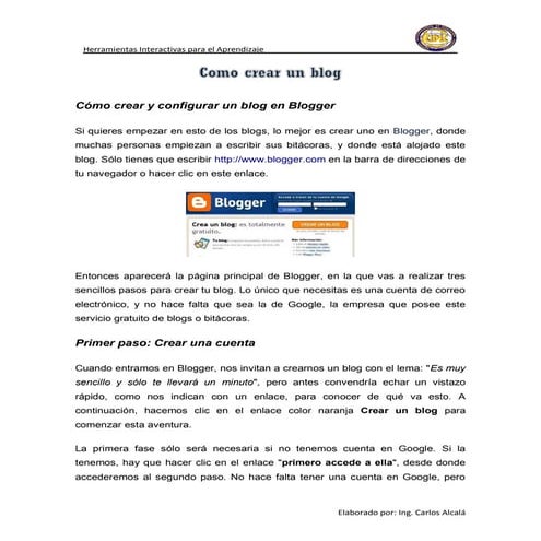 Como crear un blog | PDF