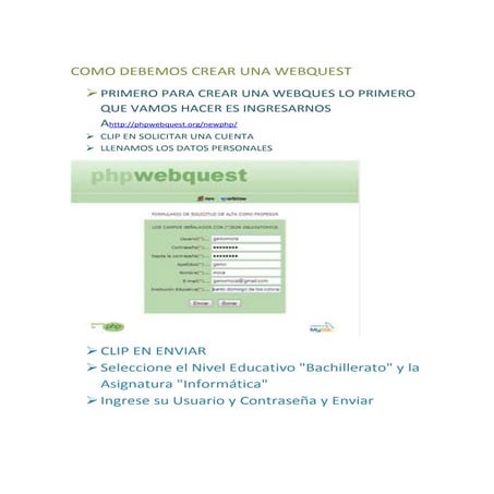 Como debemos crear una webquest | DOCX