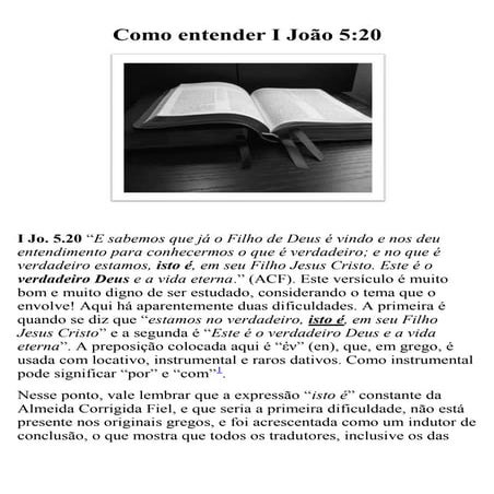 Como Entender 1 joão 5:20 | PDF