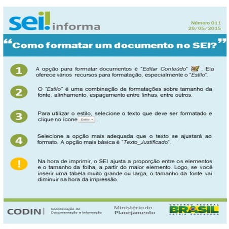 Como formatar um documento no SEI? | PDF