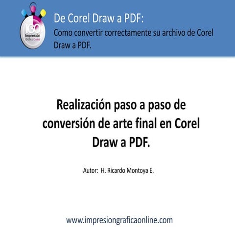 Como guardar en pdf desde corel | PPTX | Desktop Publishing | Computer Software and Applications