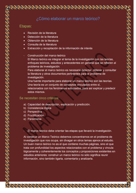 Presentacion del marco teorico | PPT