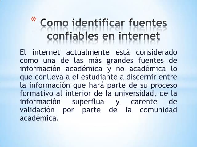 Como Identificar Fuentes Confiables En Internet