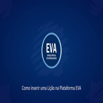 Como inserir uma Lição na Plataforma EVA | PDF