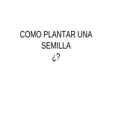 Como plantar una semilla | PPT