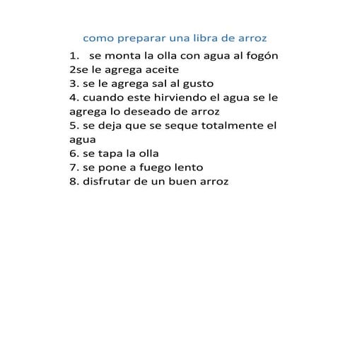 Como preparar una libra de arroz | DOCX