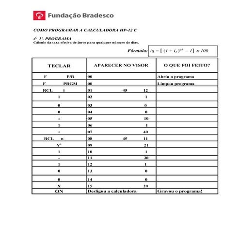 Como programar a hp 12 c | PDF