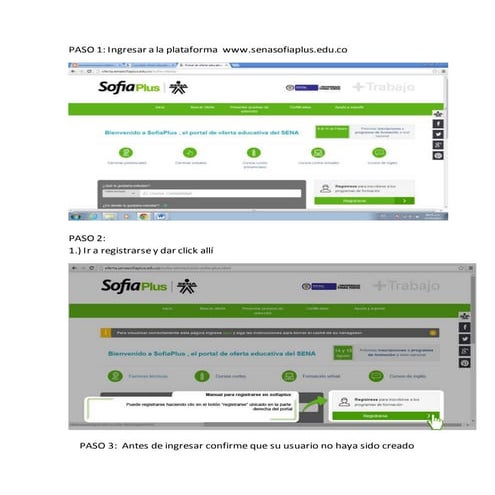 Tutorial para el manejo de la plataforma de sena sofia plus | DOCX