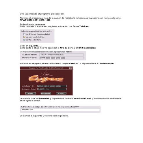 Como registrar el abbyy fine reader 8.0 | PDF