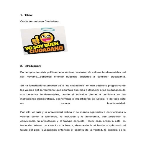 Como ser un buen ciudadano... | DOCX