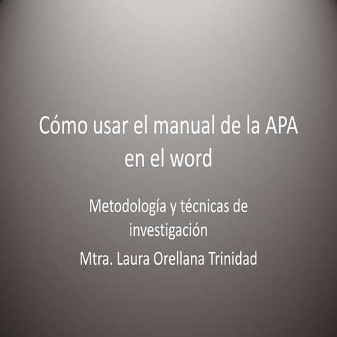 FORMATO APA WORD | PPTX