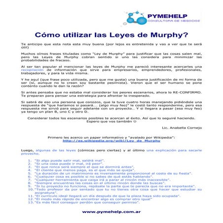 leyes de murphy | PDF