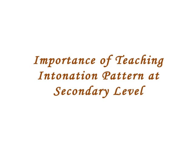 Rising and Falling Intonation | PPTX | Education