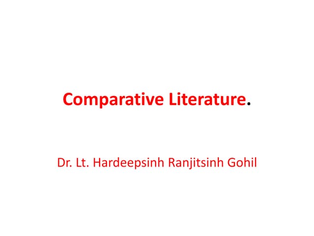 Comparative Literature Week 1.ppt
