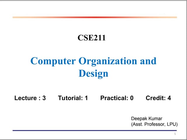 Computer Organization and Architecture. | PPT