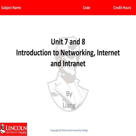 Comp 107 unit 7 and 8 (networking, internet and intranet) | PPT