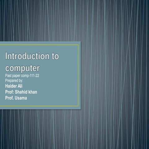 COMP-111 Past Paper 2022 complete Solution PU BS 4 Year Program | PPT