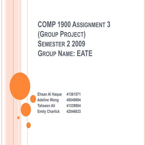 Comp1900 Assignment3 Eate | PPT