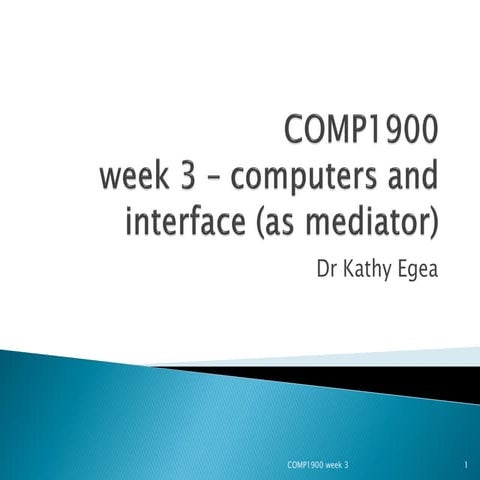 COMP1900 L3 Week3 2009 | PDF | Operating Systems | Computer Software ...