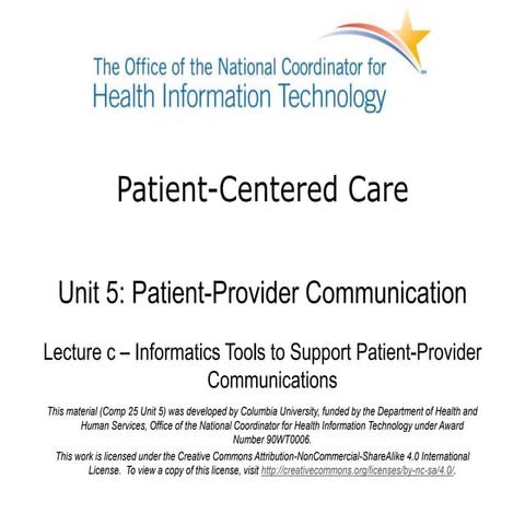 Patient Centered Care | Unit 5c Lecture | PPTX