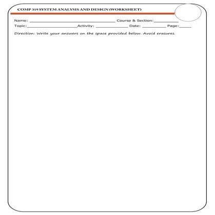 Comp 319 system analysis and design worksheet | PDF