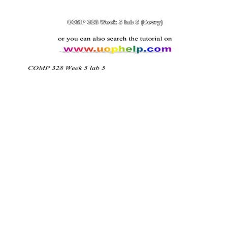 Comp 328 final guide | DOCX