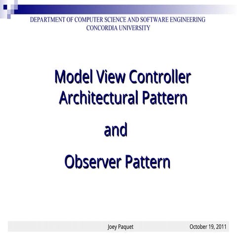 MVP-MVC-Observer MVP-MVC-ObserverMVP-MVC-Observer .ppt