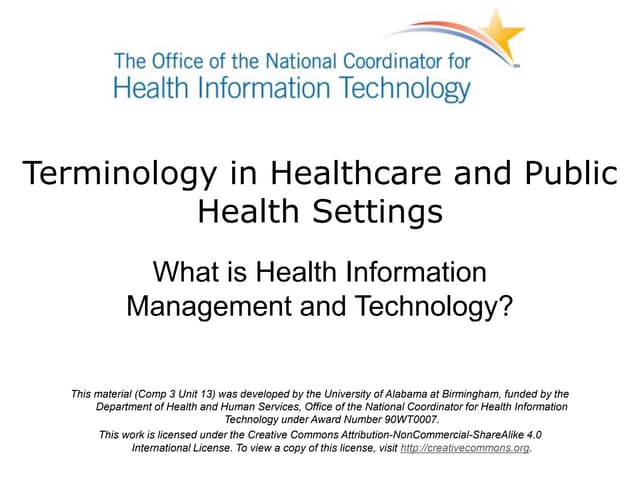 What is Health Information Management and Technology lecture slides | PPT What is Health Information Management and Technology lecture slides | PPT