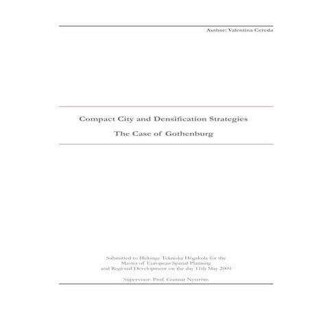 Compact city gothenburg | PDF