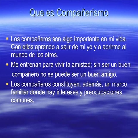 Compañerismo | PPT