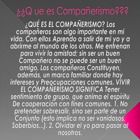 Compañerismo | PPTX