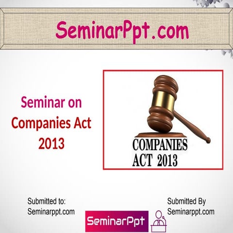 Companies Act, 2013 | PPTX
