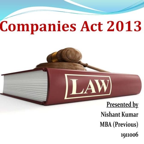 Companies Act, 2013 | PPTX