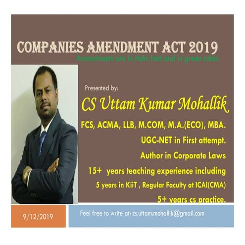 Companies amendment act 2019 | PDF