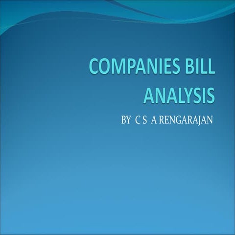 Companies bill analysis | PPT