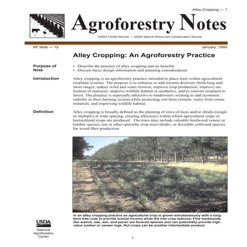 Alley Cropping: An Agroforestry Practice | PDF