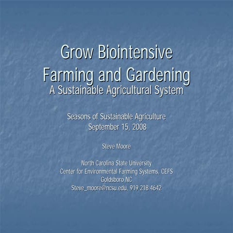 Grow Biointensive Farming and Gardening a Sustainable Agricultural ...