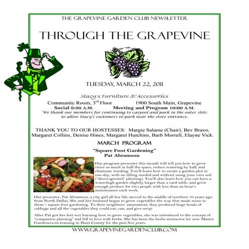 Square Foot Gardening and Companion Planting - Grapevine Garden Club ...