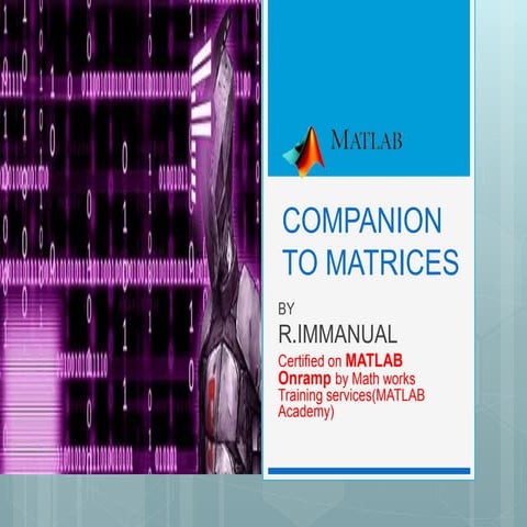 Companion To Matrices Session Iiipptx 
