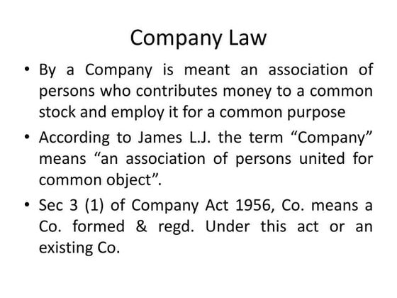MEANING AND DEFINITION OF COMPANY, IT'S CHARACTERISTICS AND TYPES OF ...