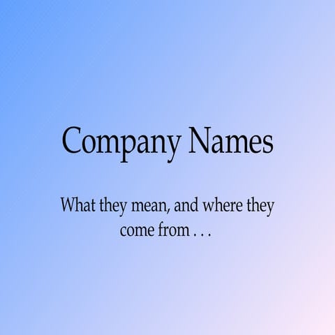 Company Names | PPT