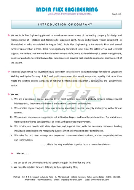 Company profile sre 2012 | PDF | Manufacturing Industry | Industries