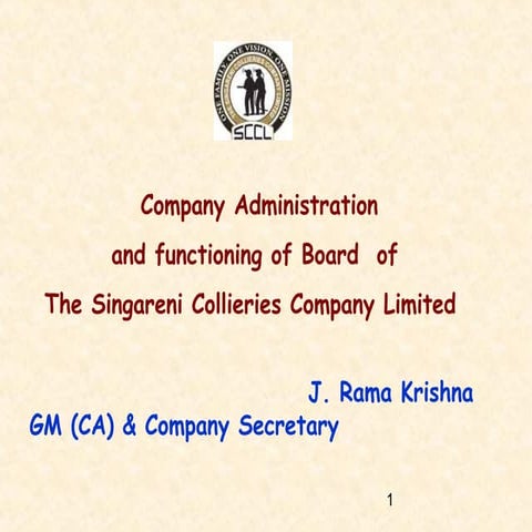 Company administration & functioning of board | PPT