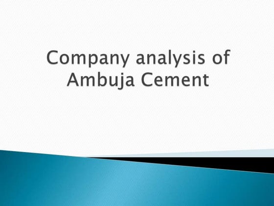 Jk cement COMPANY ANALYSIS | PPT
