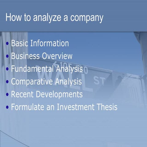 Company Analysis Presentation Updated | PPT