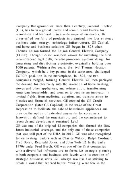 General Electric General Electric Genera | PPT