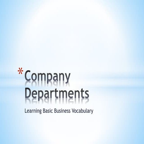Company Departments - ESL Vocabulary | PPTX